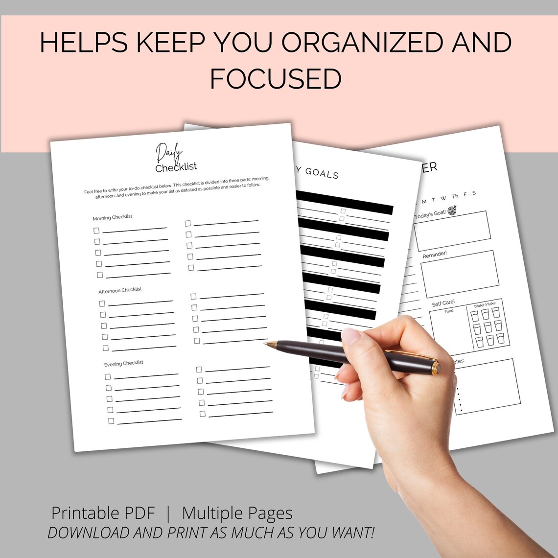 ADHD Printable Planner, Adult Printable Planner, Organizational Planner ...