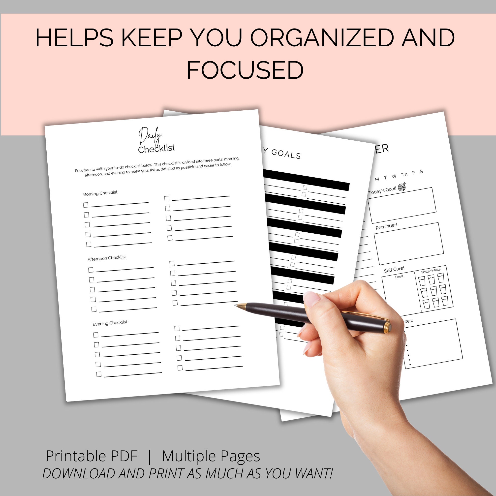 ADHD Printable Planner, Adult Printable Planner, Organizational Planner ...