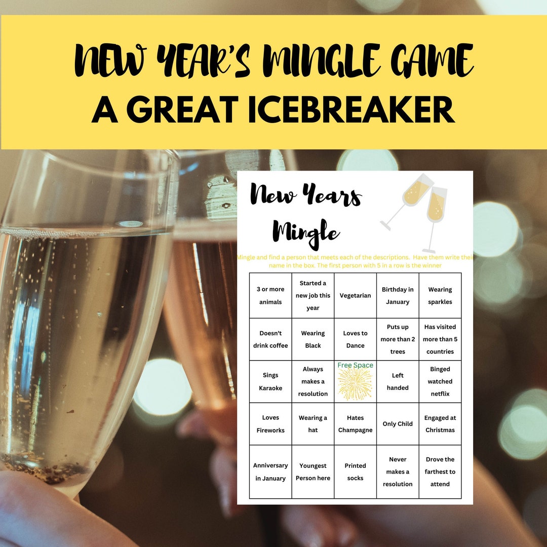 New Year's Mingle Game, Icebreaker Party Game, Mix and Mingle Game - Etsy