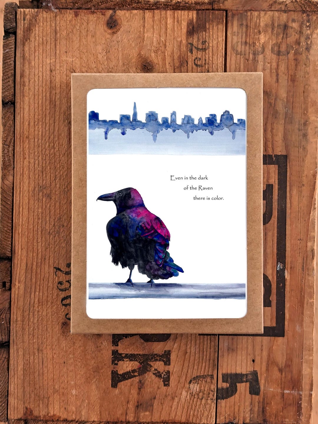Of the Raven Card - Archival Watercolor Greeting Card - Etsy