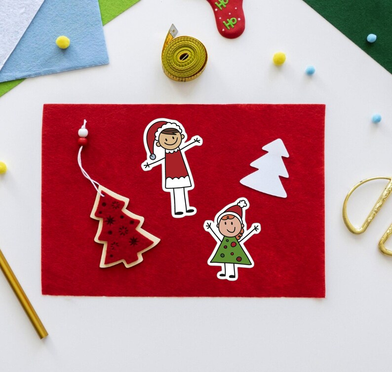 Stick Figure Bundle, Christmas Clipart, Stick Figure Kids, Stick Figure ...