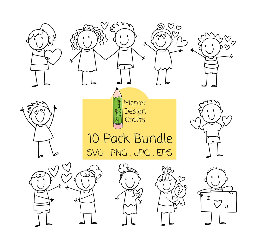 Stick Figure Bundle Svg, Stick People Svg, Stick Figure Clipart, Love ...