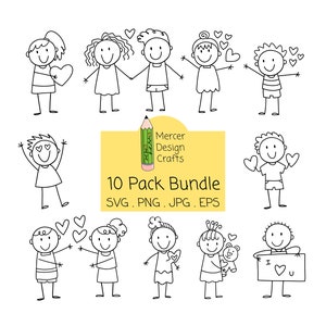 Stick Figure Bundle Svg, Stick People Svg, Stick Figure Clipart, Love ...