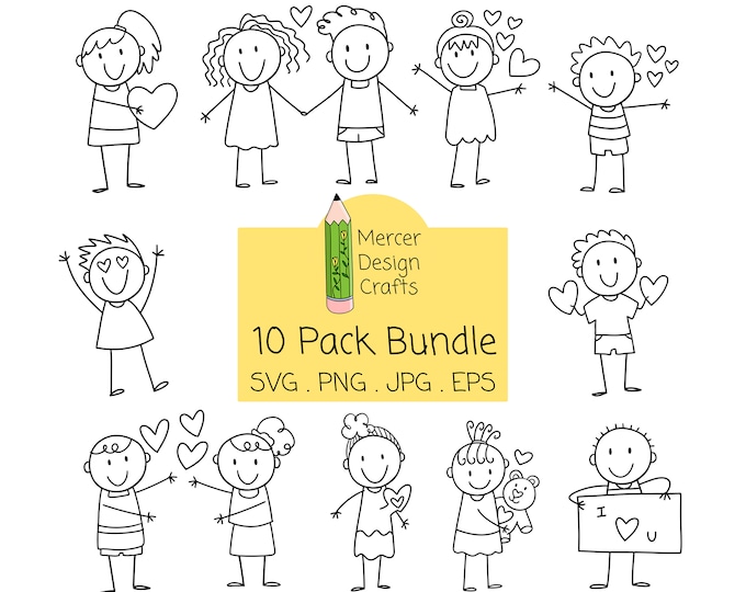 Strichmännchen-Bundle-Svg, Strichmännchen-Clipart, Strichmännchen ...