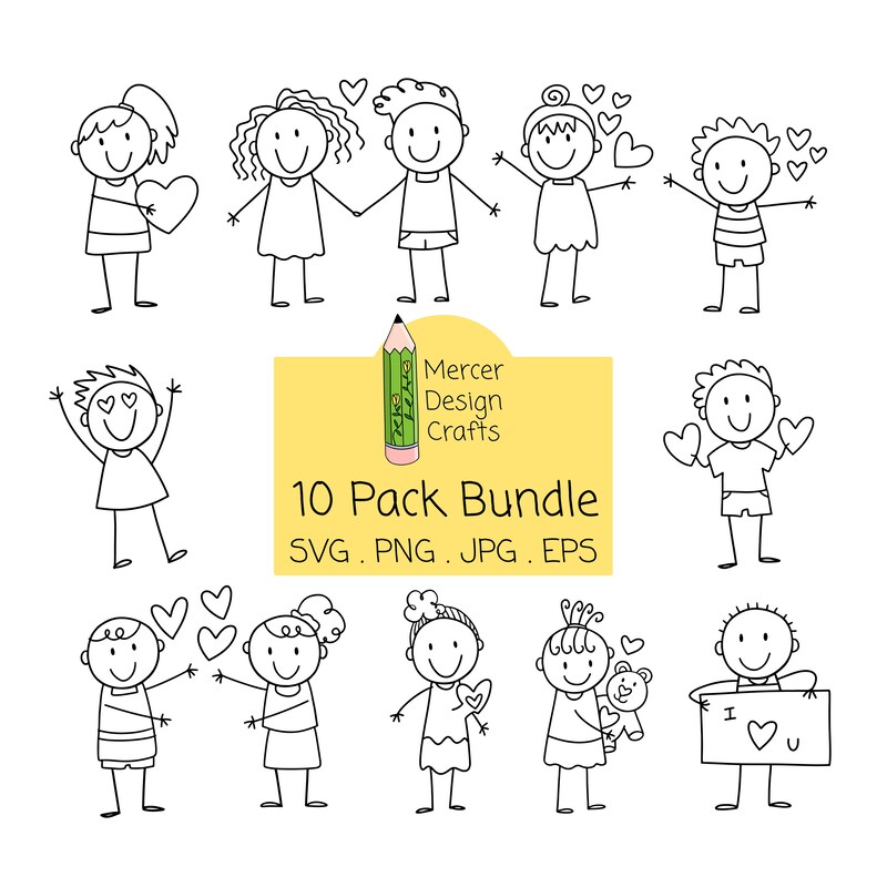 Stick Figures Heart - Etsy