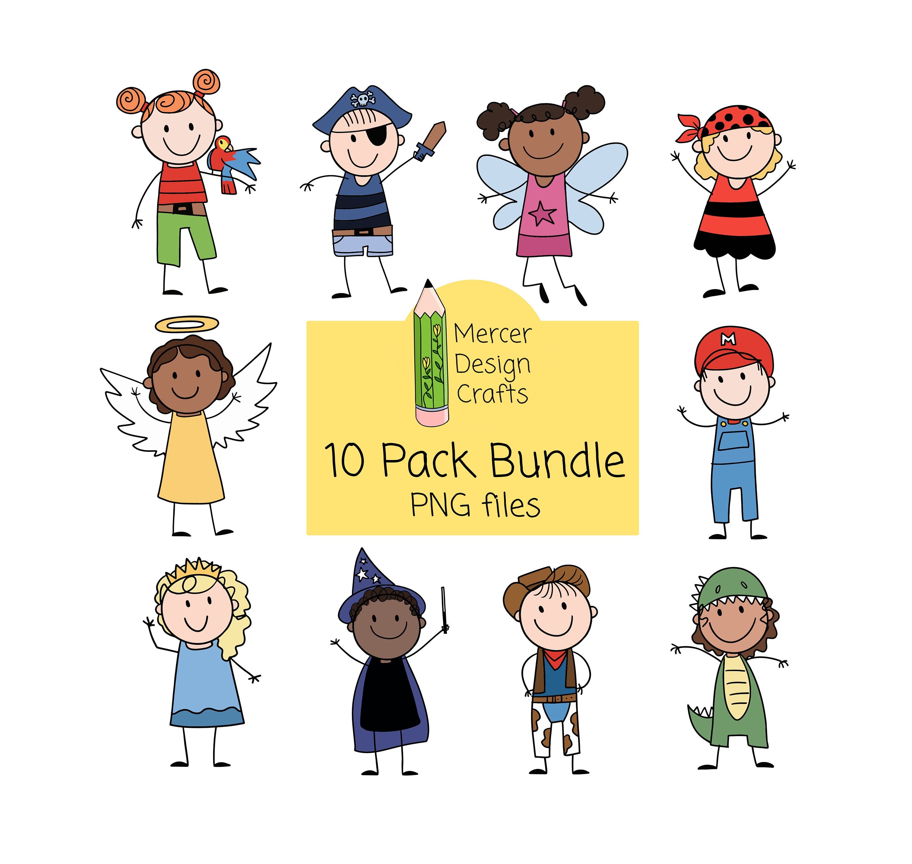 Stick Figure Clipart Bundle, Stick People Clipart, Stick Kids, Stick ...
