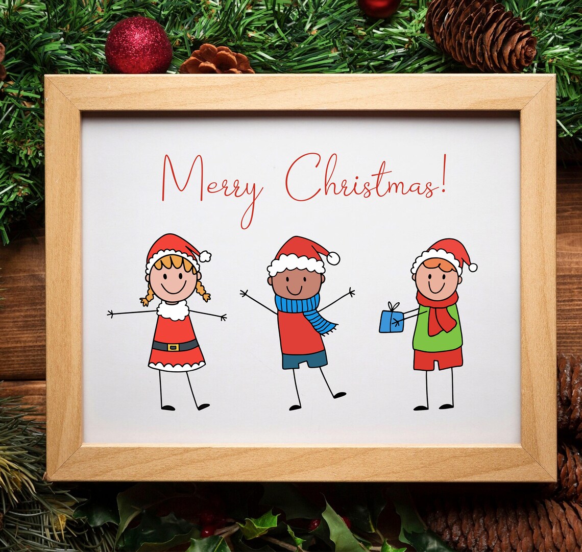 Stick Figure Bundle, Christmas Clipart, Stick Figure Kids, Stick Figure ...