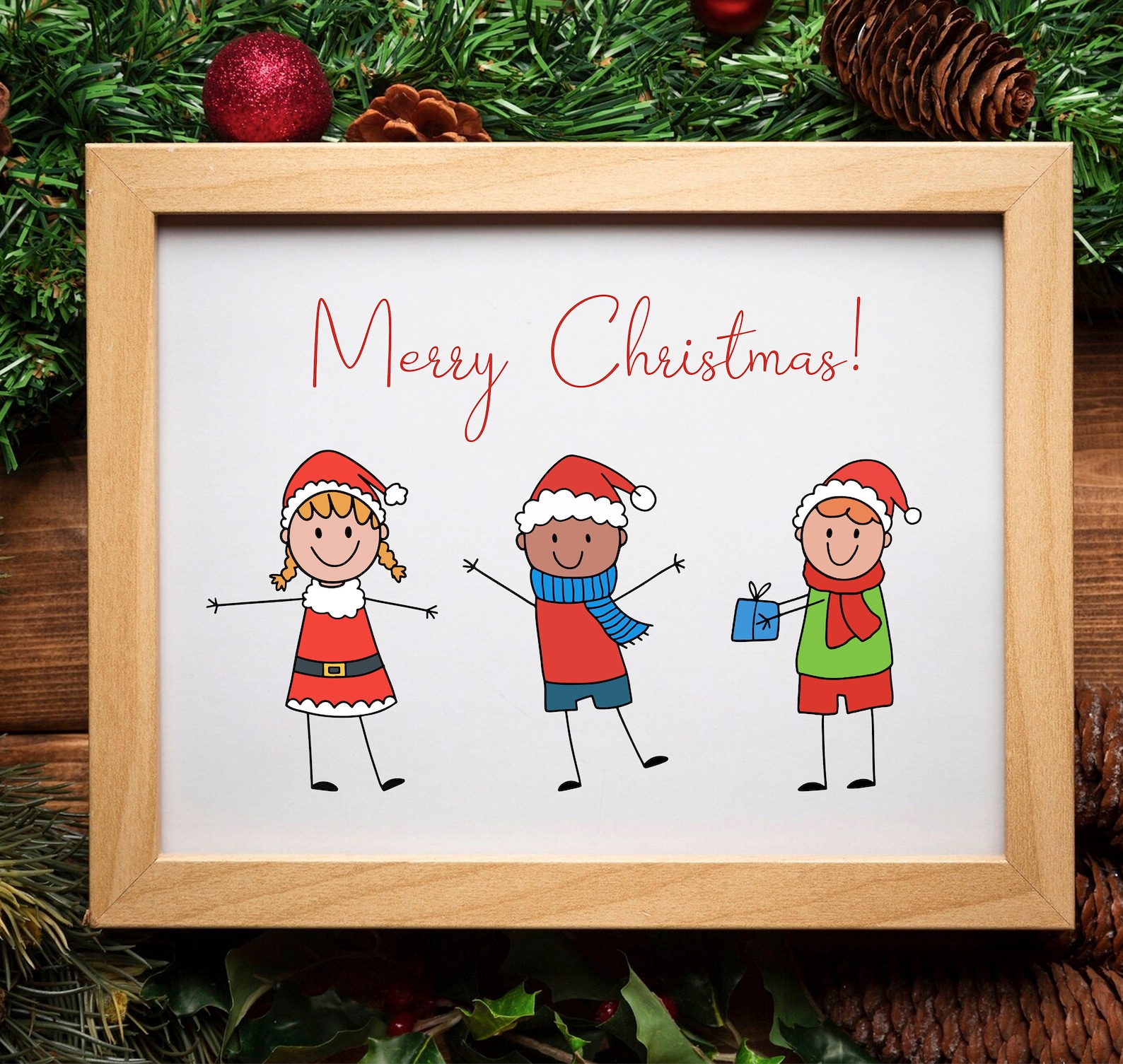 Stick Figure Bundle, Christmas Clipart, Stick Figure Kids, Stick Figure ...