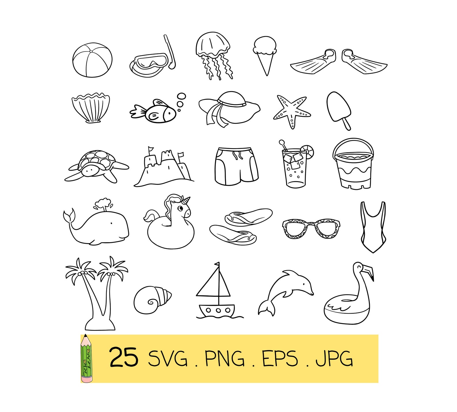 Summer Clipart, Summer Svg Files, Summer Svg Bundle, Summer Graphics ...