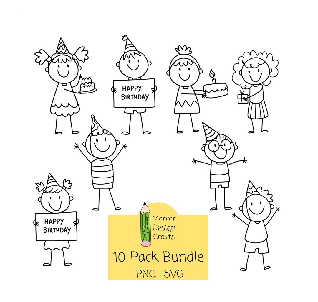Stick Figures Svg, Stick People Svg, Birthday Svg, Stick Figure Bundle ...