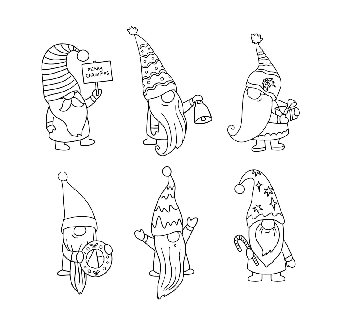 Christmas Gnome Bundle Svg, Christmas Svg Bundle, Christmas Doodle ...