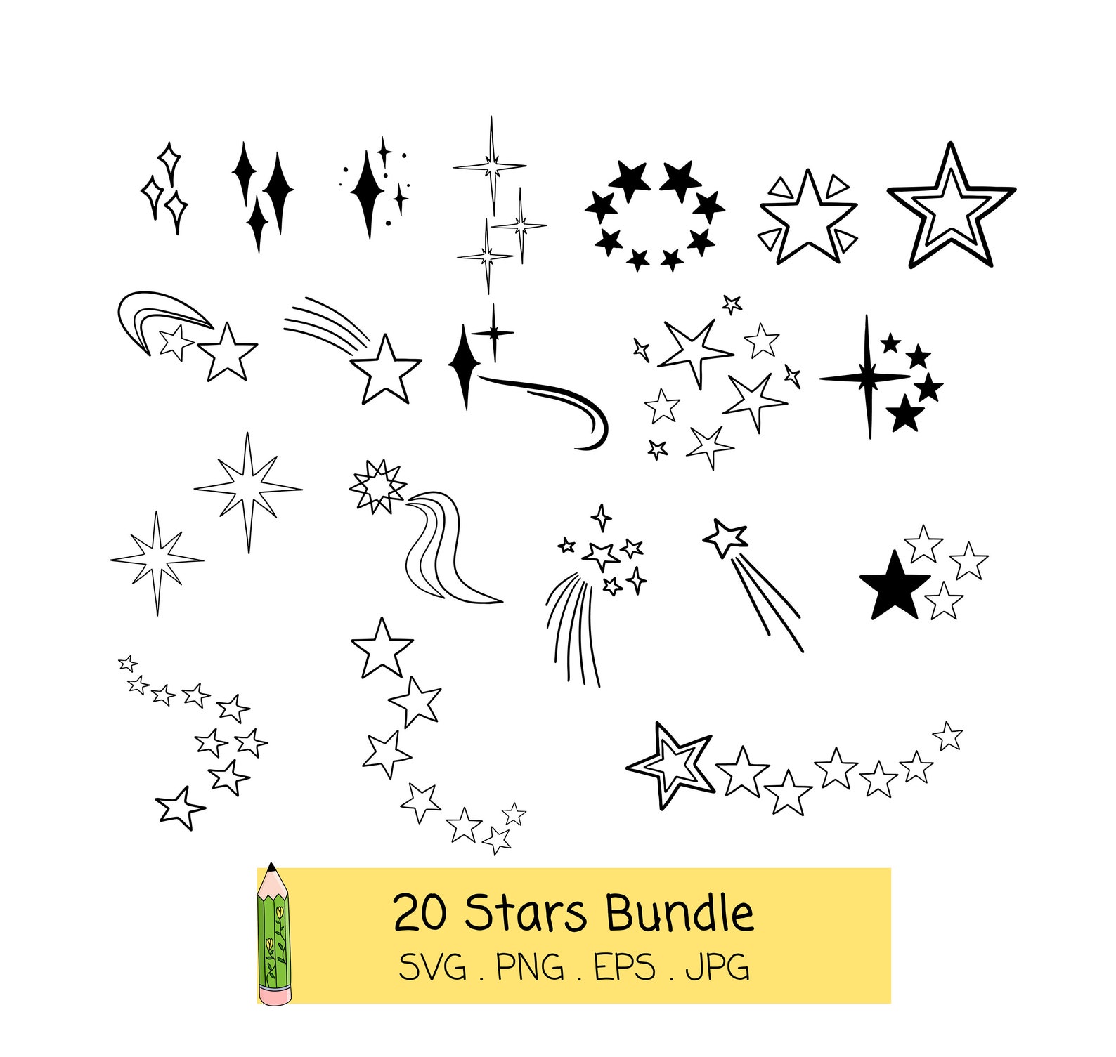 Star Svg, Star Clipart, Svg Files for Cricut, Printable Art, Star ...