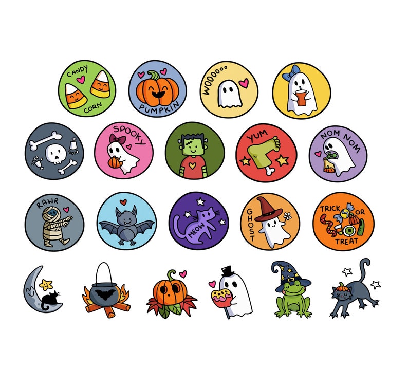 Cute Halloween Clipart Bundle, Halloween Clipart, Kids Clipart Png ...