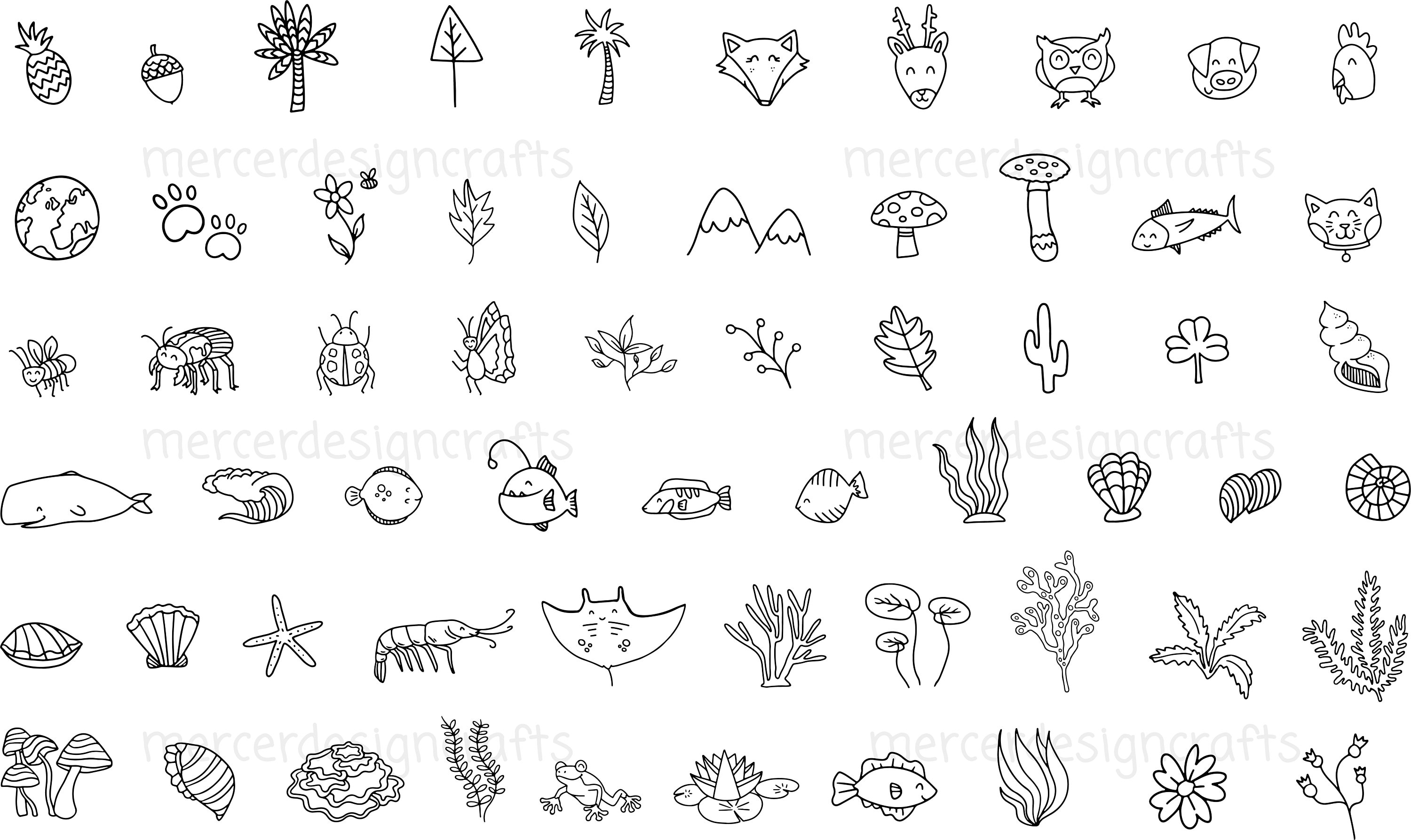 Animal Doodle SVG Bundle Animal Svg Doodle Svg Cute Animal - Etsy