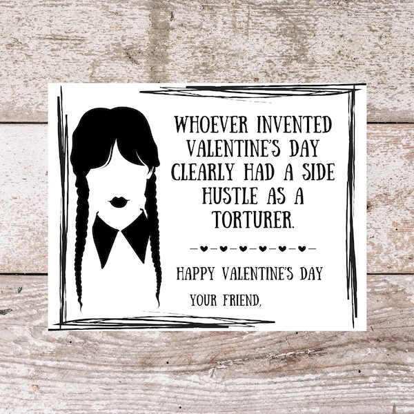 Wednesday Addams Valentine Cards - Etsy