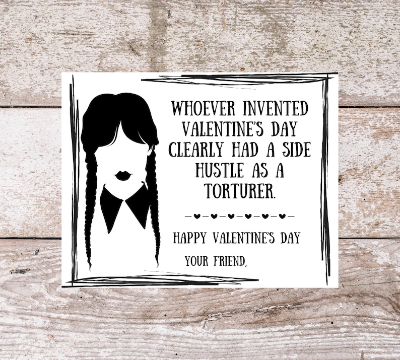 Wednesday Addams Valentine Cards Valentine's Day PNG. - Etsy Australia