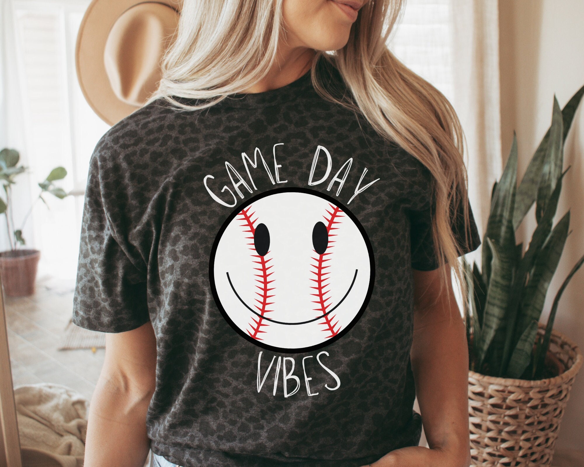 Smiley Face Game Day Vibes Baseball PNG - Etsy