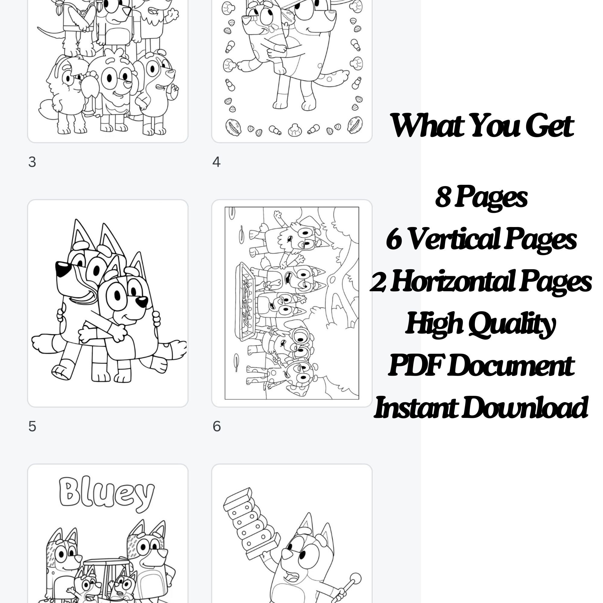 Bluey Coloring Book Bluey Coloring Pages Digital Instant Download ...