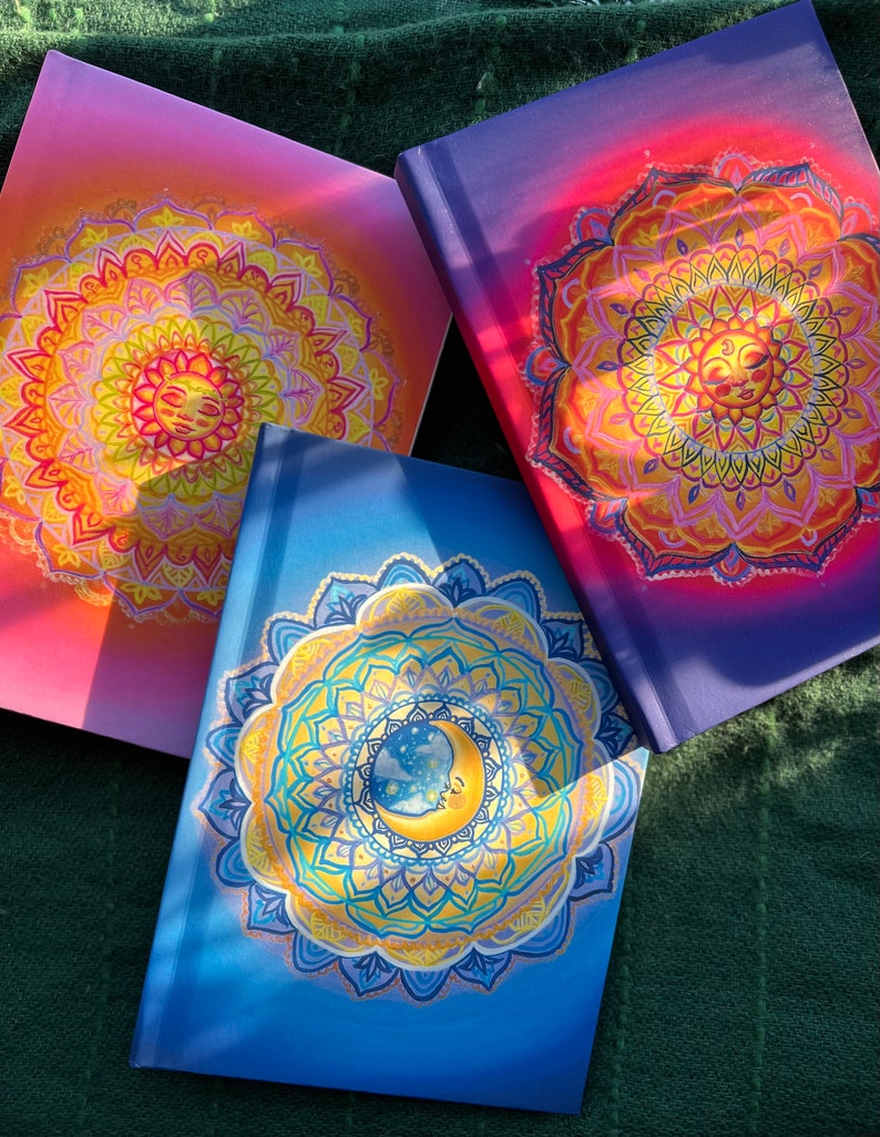 Purple Sun Mandala Journal | Dream Diary, Daily Notepad - Etsy