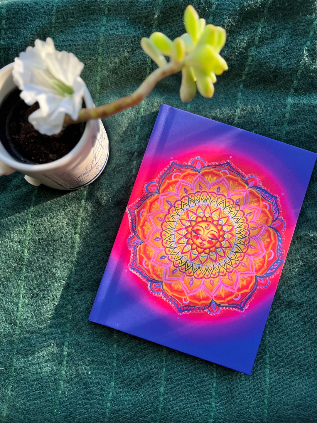 Purple Sun Mandala Journal | Dream Diary, Daily Notepad - Etsy