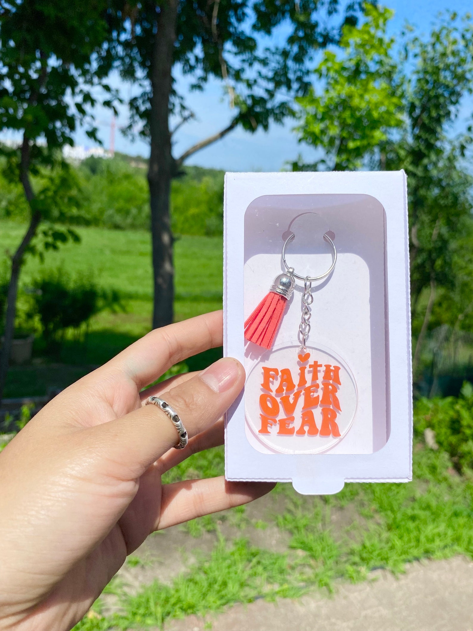 Faith Over Fear Keychain for Church Member Gift Jesus Keychain Baptism ...