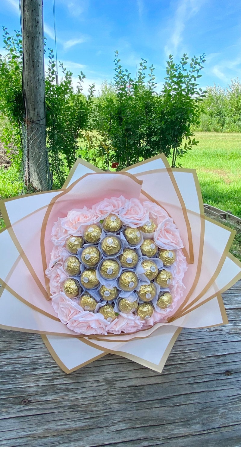 Large Chocolate Rose Bouquet Gift for Anniversary Chocolate - Etsy