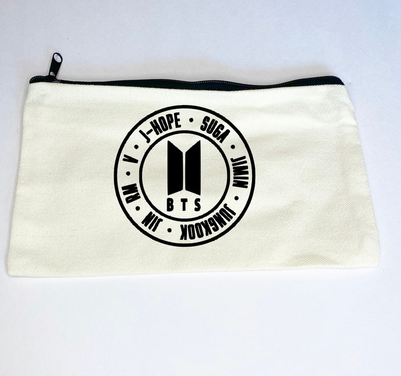 Bts Zipper Pouch Bts Logo Pencil Bag Jungkok Bts Mini Make - Etsy