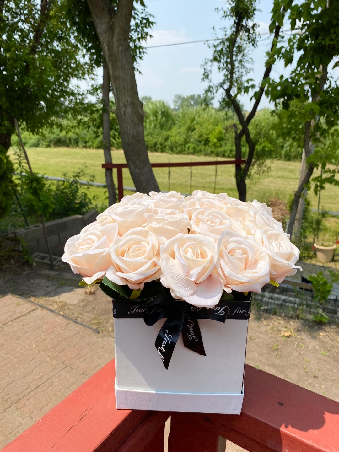 Personalize Rose Gift Rosé Flower Box Anniversary Rose Gift - Etsy