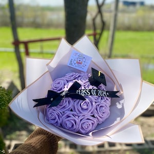 Red Rose Graduation Flower Bouquet Personalized Graduation Gift - Etsy