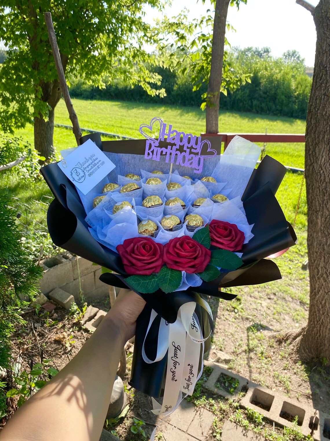 Ferraro Rocher Rose Bouquet Rosé Chocolate Bouquet Artificial - Etsy