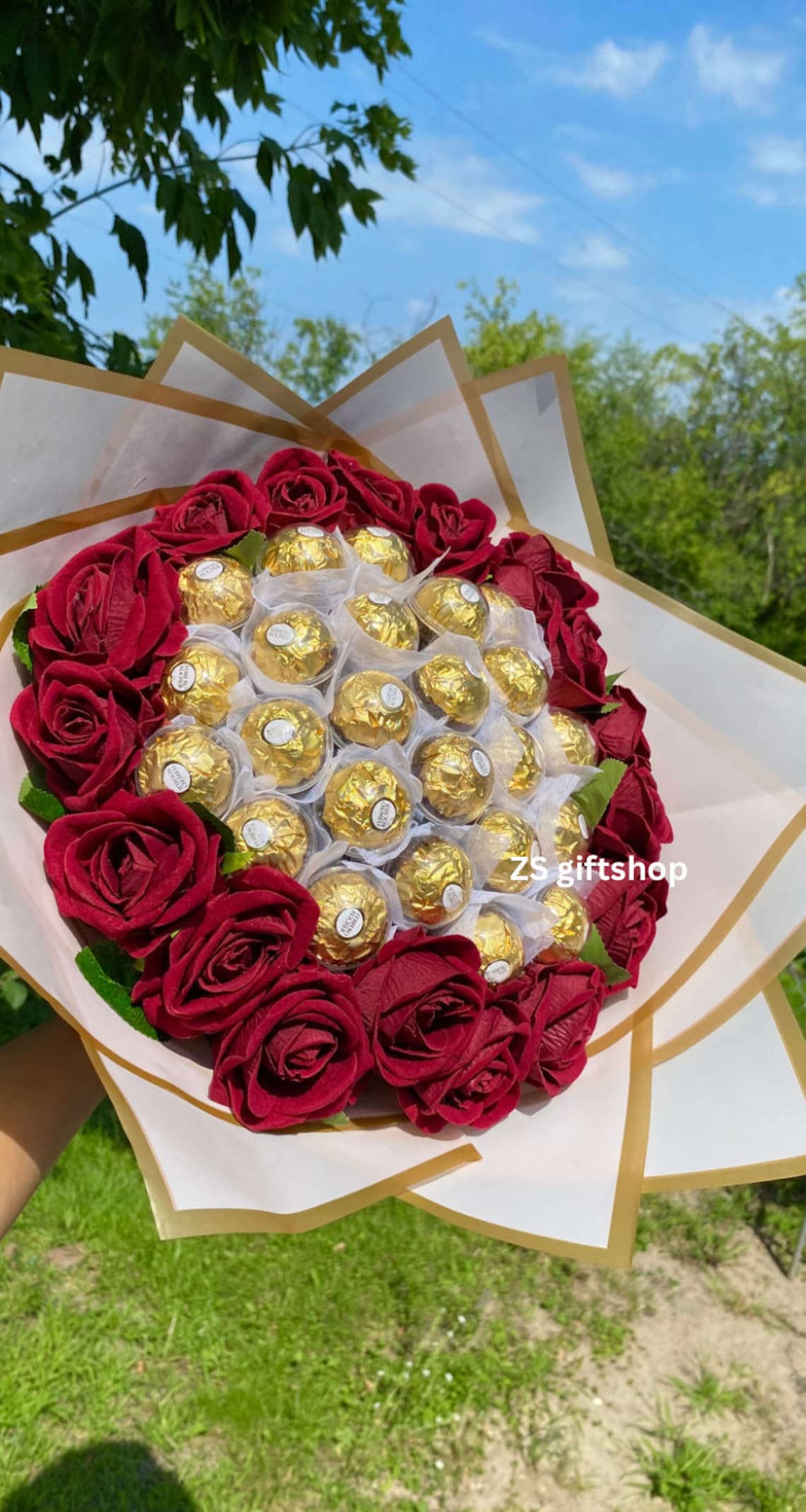 Ferrero Rocher Bouquet Ferrero Rocher Red Rose Bouquet Red Rose Gift ...