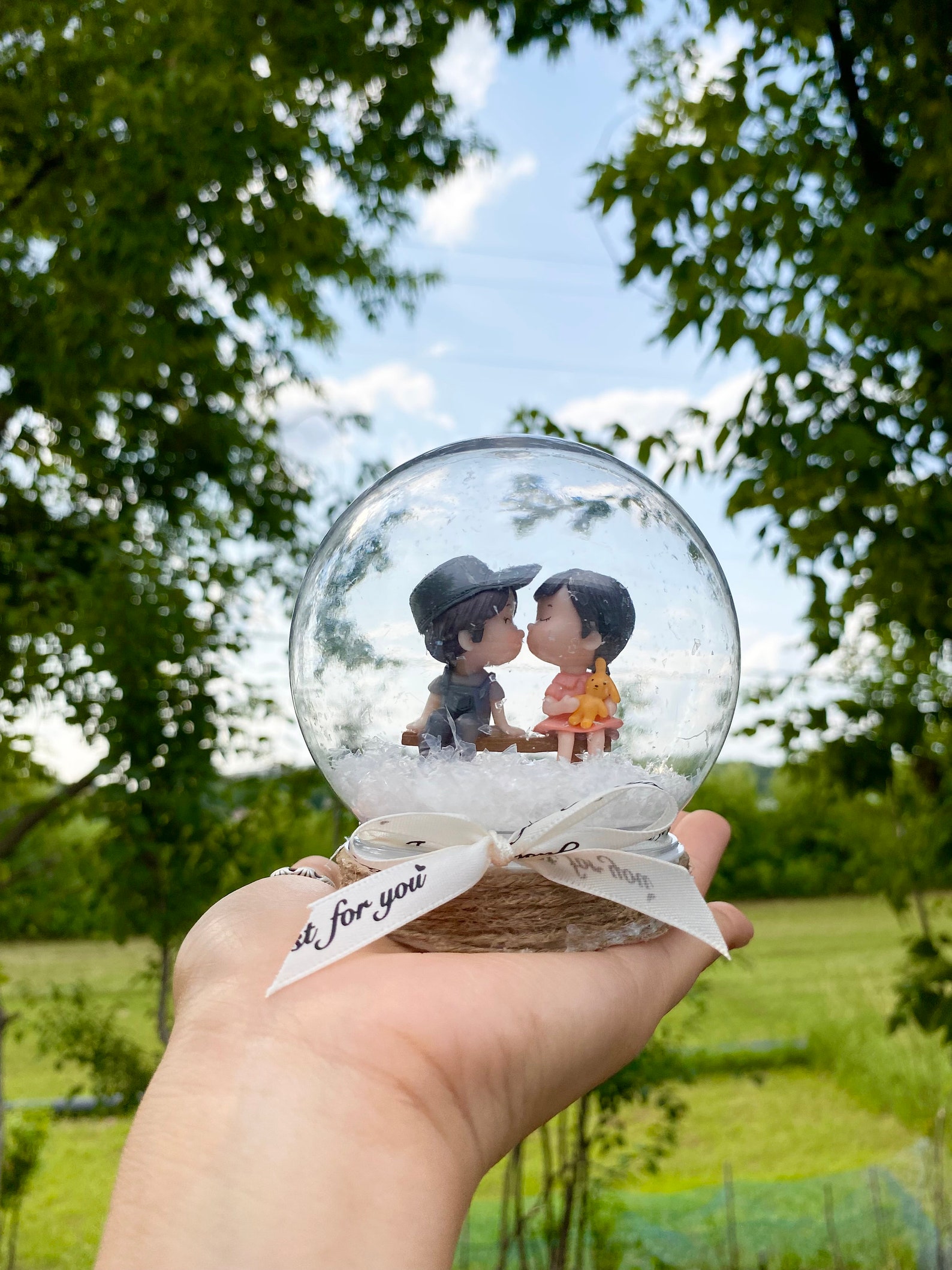 Personalize Couple Snow Globe Couple Gift Snow Globe Anniversary Couple ...