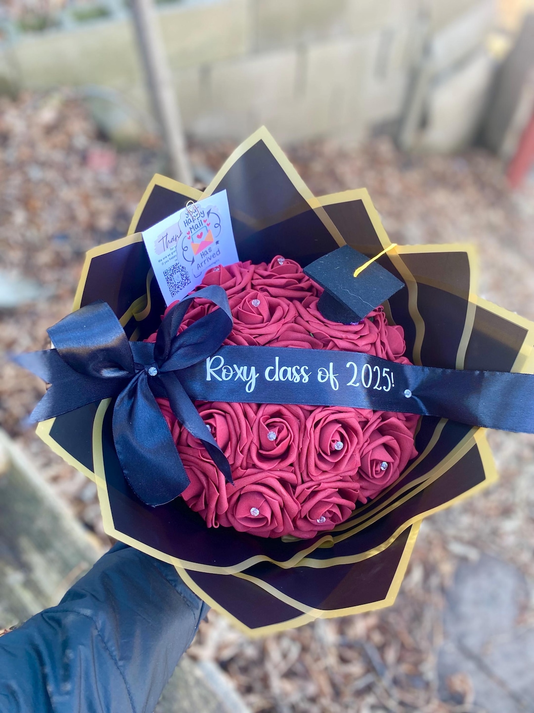 Personalize Red Rose Graduation Bouquet Graduation Gift Personalized ...