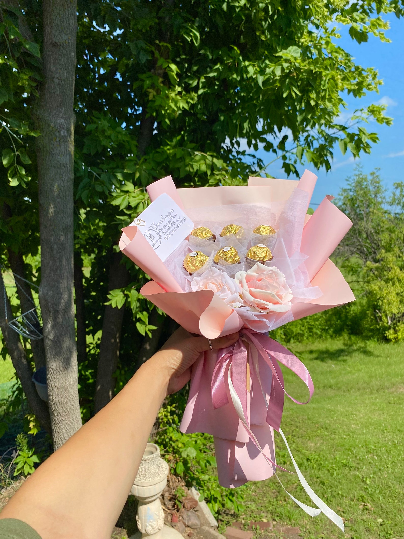 Ferraro Rocher Chocolate Bouquet Chocolate Gift Pink Rosé - Etsy