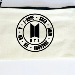 Bts Zipper Pouch, Bts Logo Pencil Bag, Jungkok Bts Mini Make up Bag, K ...