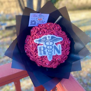 RN Graduation Flower Bouquet Red Rose Nurse Graduation Bouquet Register ...