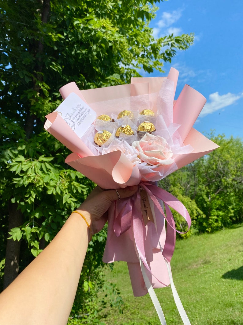 Ferraro Rocher Chocolate Bouquet Chocolate Gift Pink Rosé - Etsy