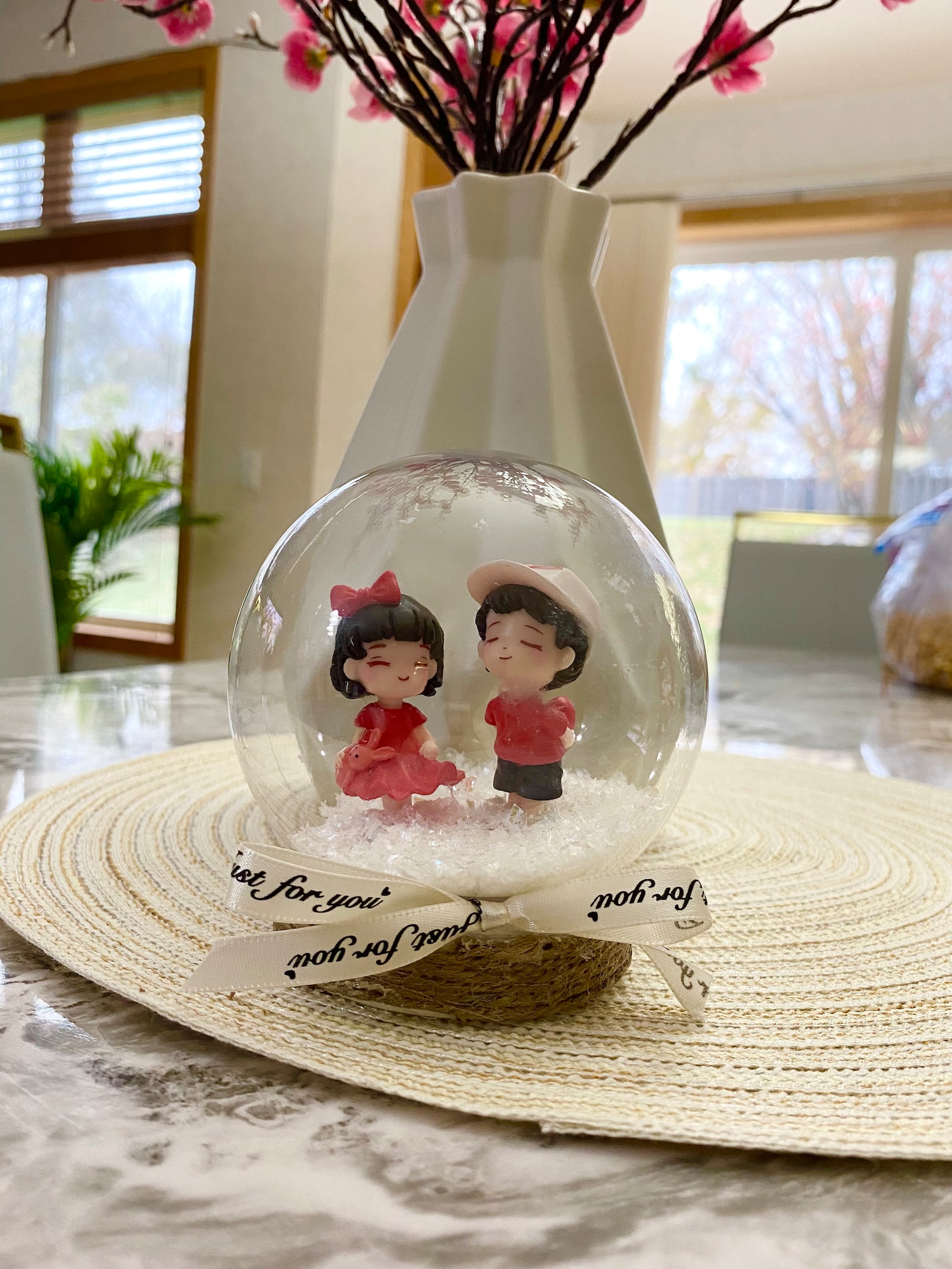 Custom Snow Globe Personalize Love Snow Globe Romantic Valentine Snow ...