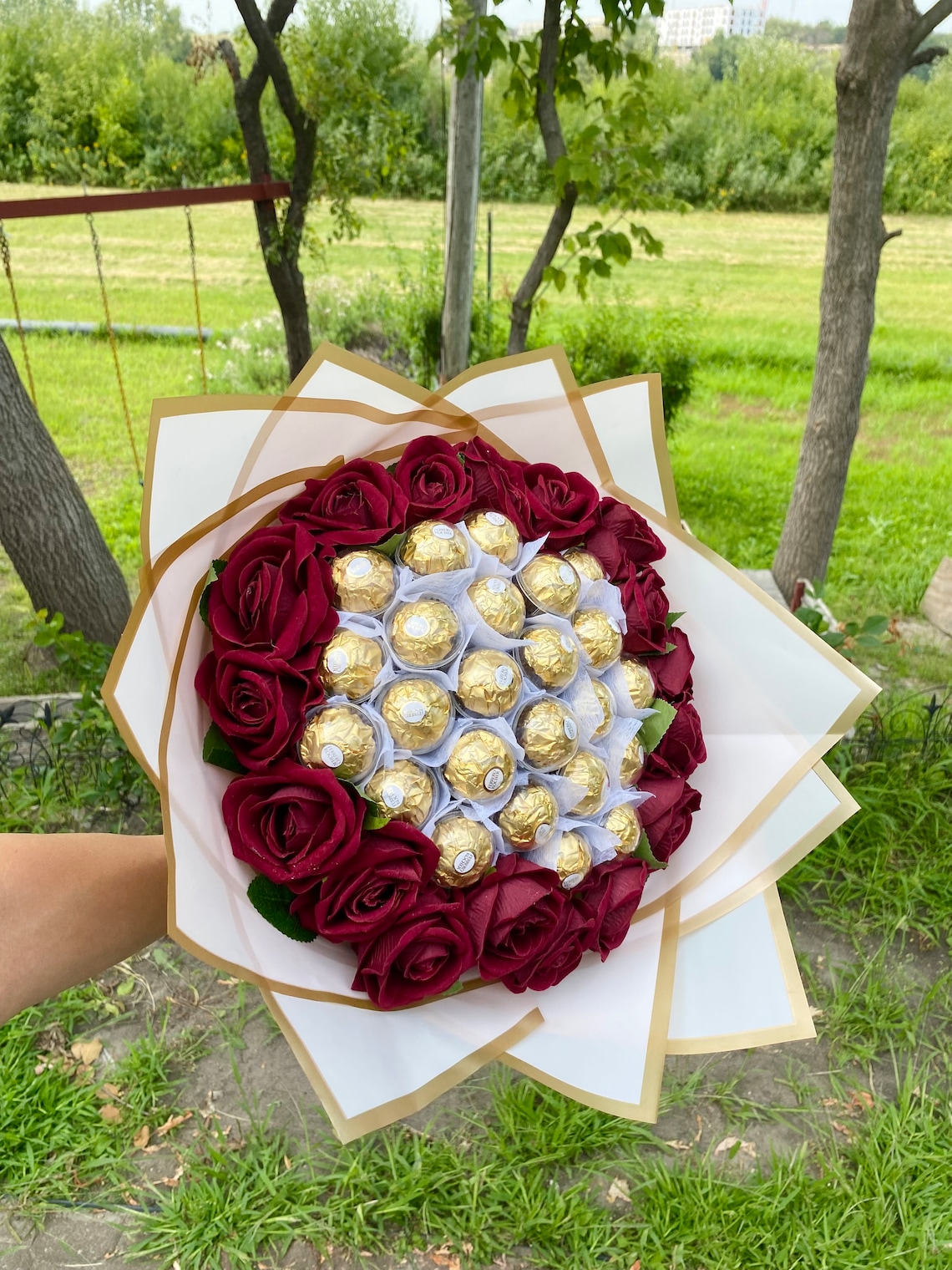 Ferrero Rocher Bouquet Ferrero Rocher Red Rose Bouquet Red Rose Gift ...