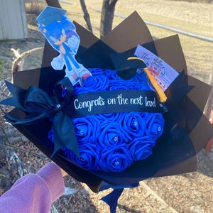 Personalize Blue Rose Graduation Bouquet Sonic Graduation Gift - Etsy