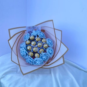 New Dad First Father Day Gift Bouquet Large Blue Chocolate Bouquet ...