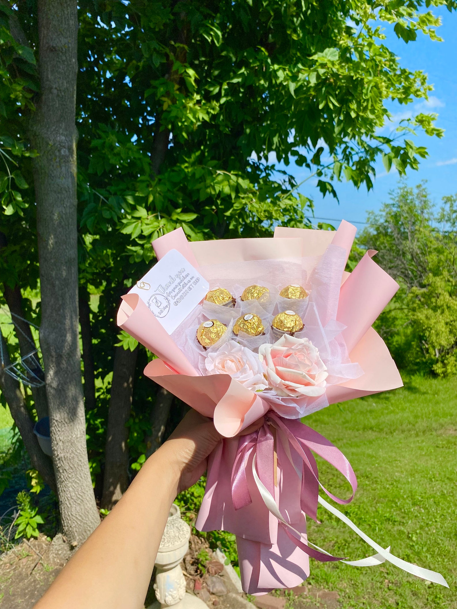 Ferraro Rocher Chocolate Bouquet Chocolate Gift Pink Rosé - Etsy