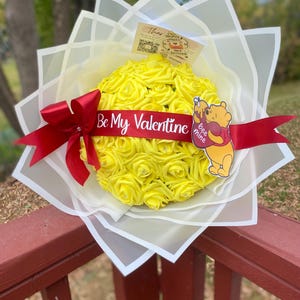 Personalize Pooh Yellow Bouquet Valentines Gift Custom Flower for ...