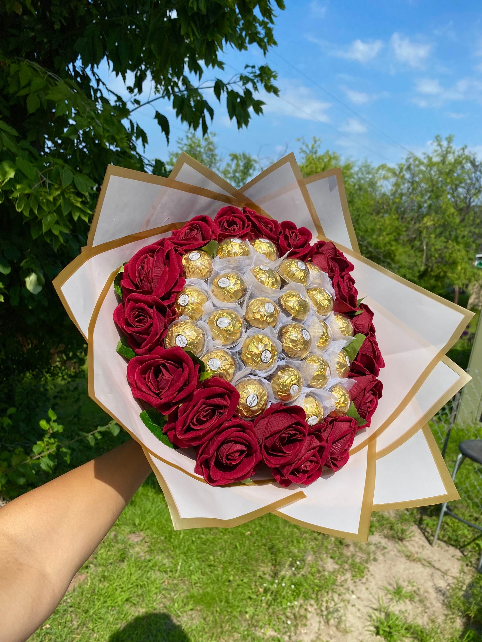 Ferrero Rocher Bouquet Ferrero Rocher Red Rose Bouquet Red - Etsy