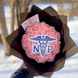 RN Graduation Flower Bouquet Red Rose Nurse Graduation Bouquet Register ...