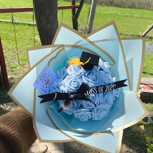 Personalize Pink Rose Graduation Flower Bouquet Graduation Gift - Etsy