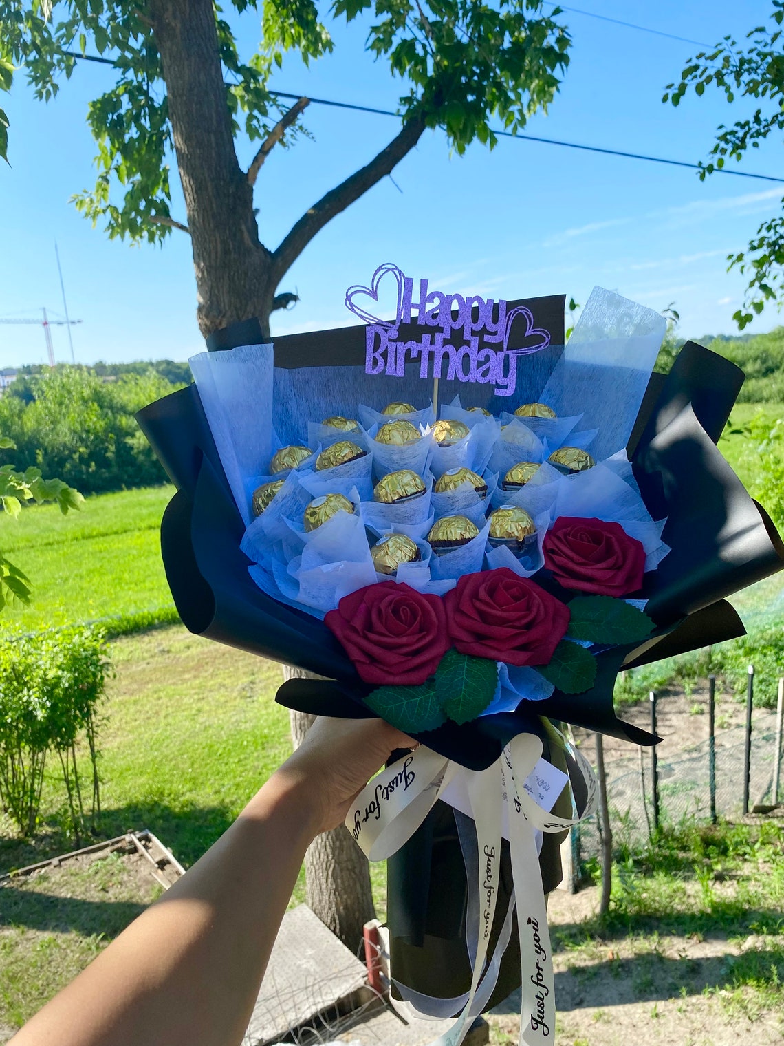 Ferraro Rocher Rose Bouquet Rosé Chocolate Bouquet Artificial - Etsy