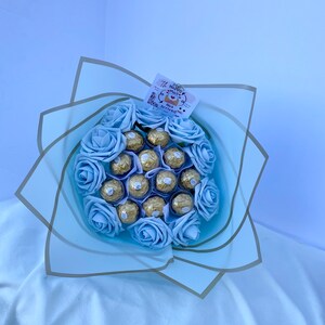 Large Blue Chocolate Flower Bouquet Gift for Best Friend Birthday Gift ...