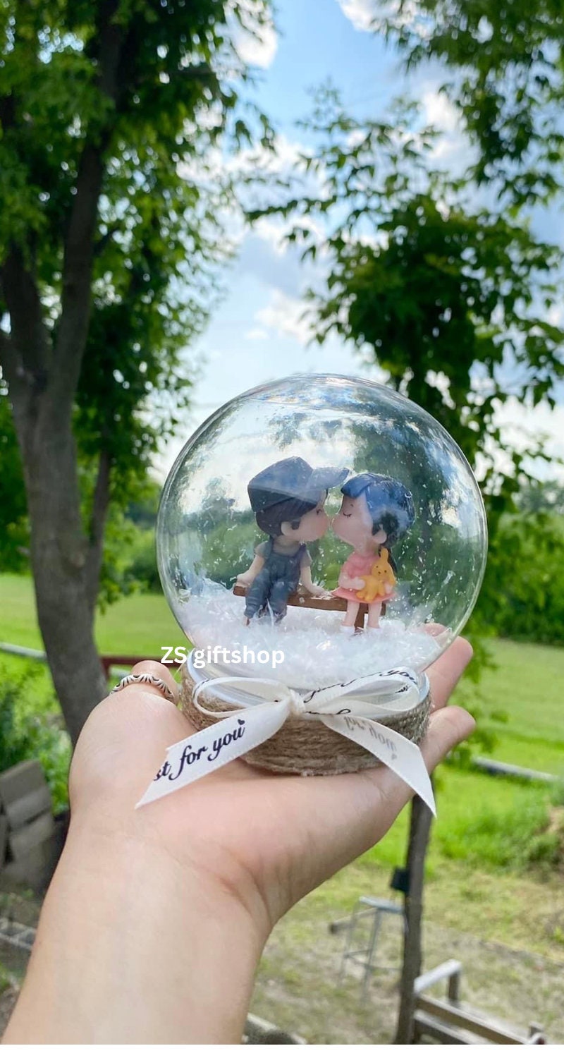 Personalize Couple Snow Globe Couple Gift Snow Globe Anniversary Couple ...