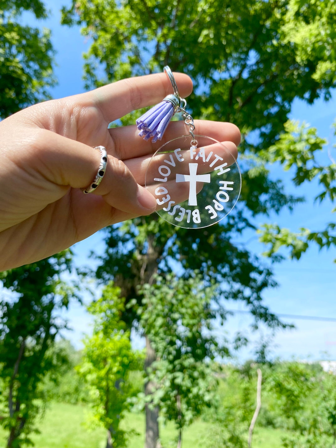 Love Faith Hope Bless Keychain Bless Keychain Hope Keychain Love ...